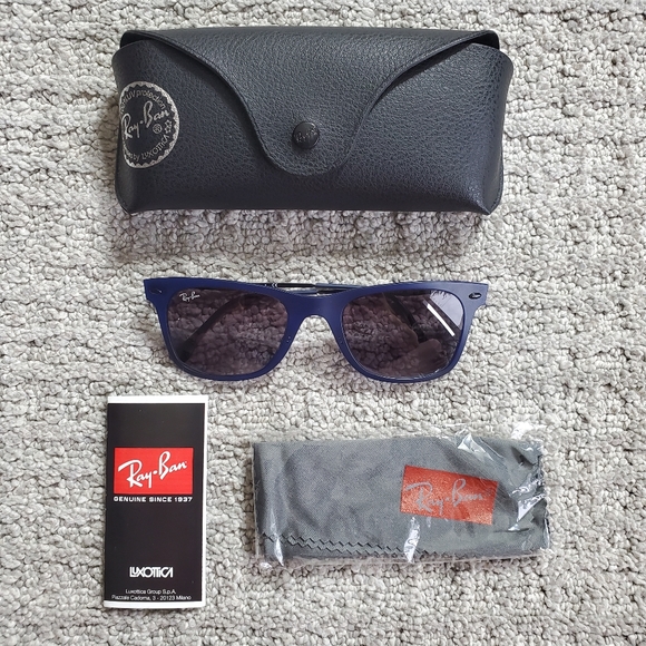 Ray-Ban | Accessories | Rayban Navy Blue Lightray Sunglasses | Poshmark